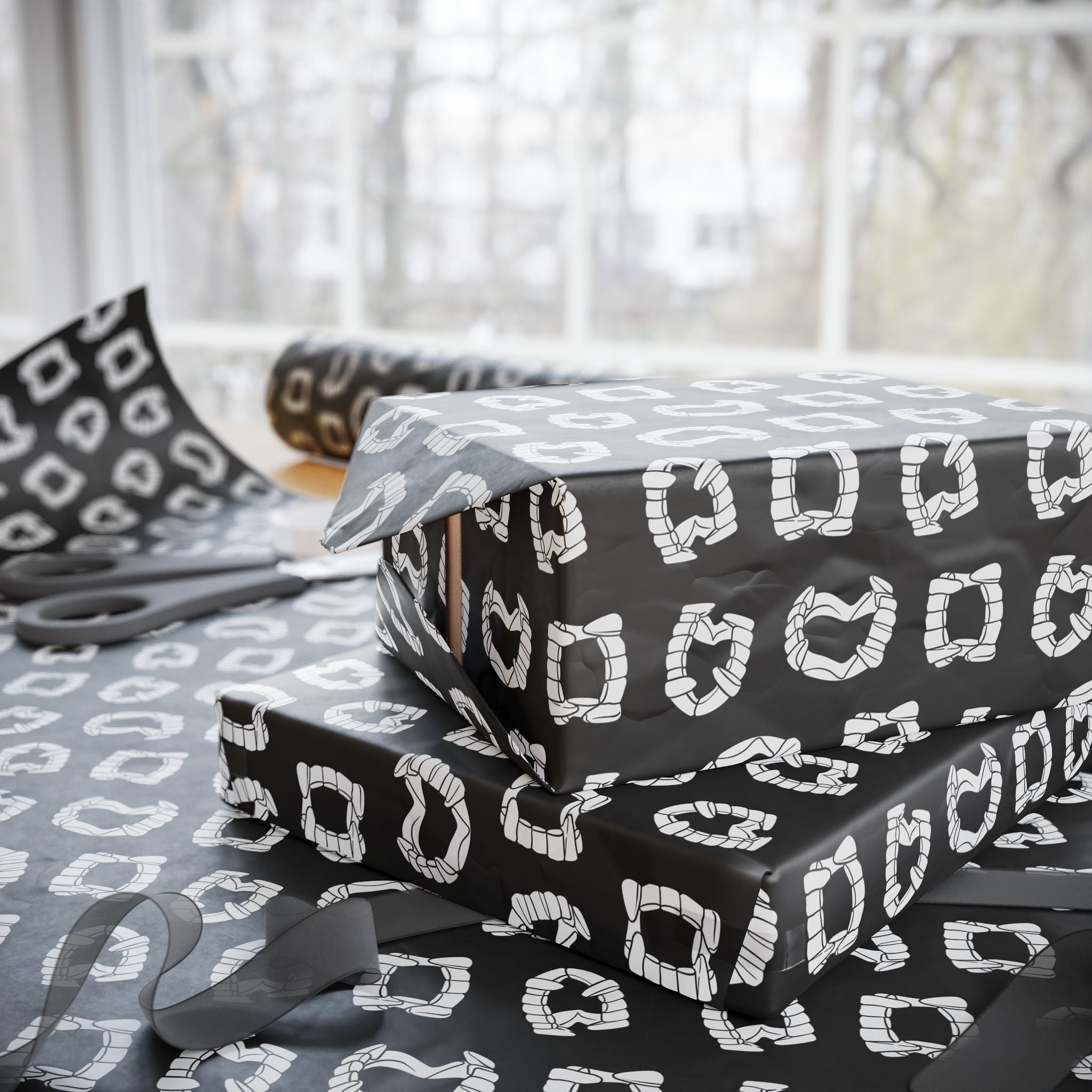 Vampire Teeth Wrapping Paper – Witching Hour Baby